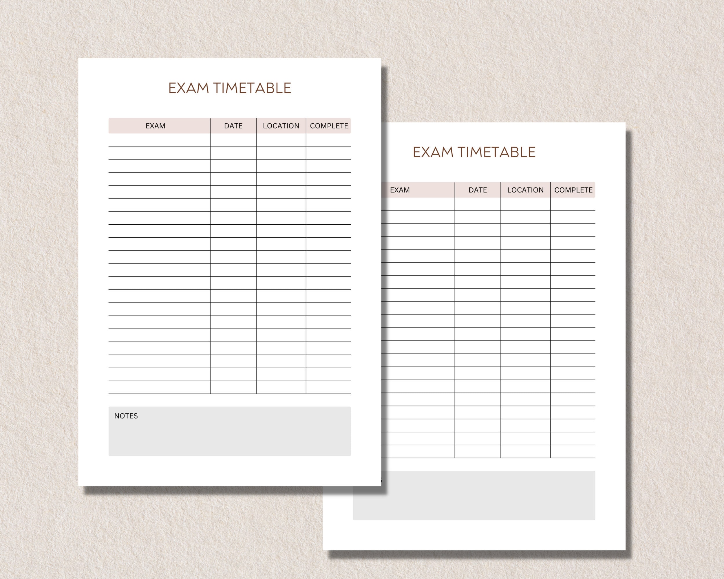 Exam Timetable Printable and Editable, Study Template, Student Log ...