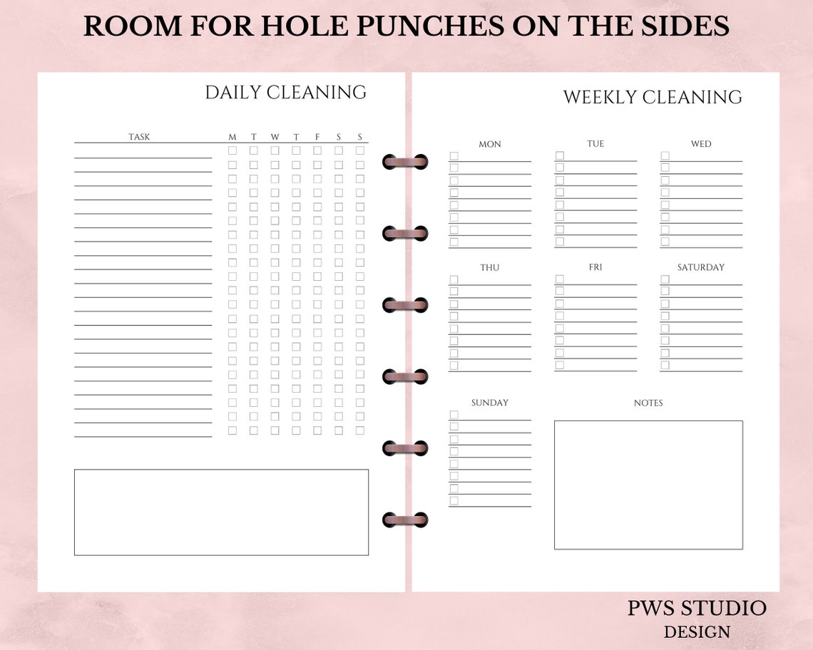 Printable Daily Weekly Monthly Cleaning Planner, Editable Cleaning ...