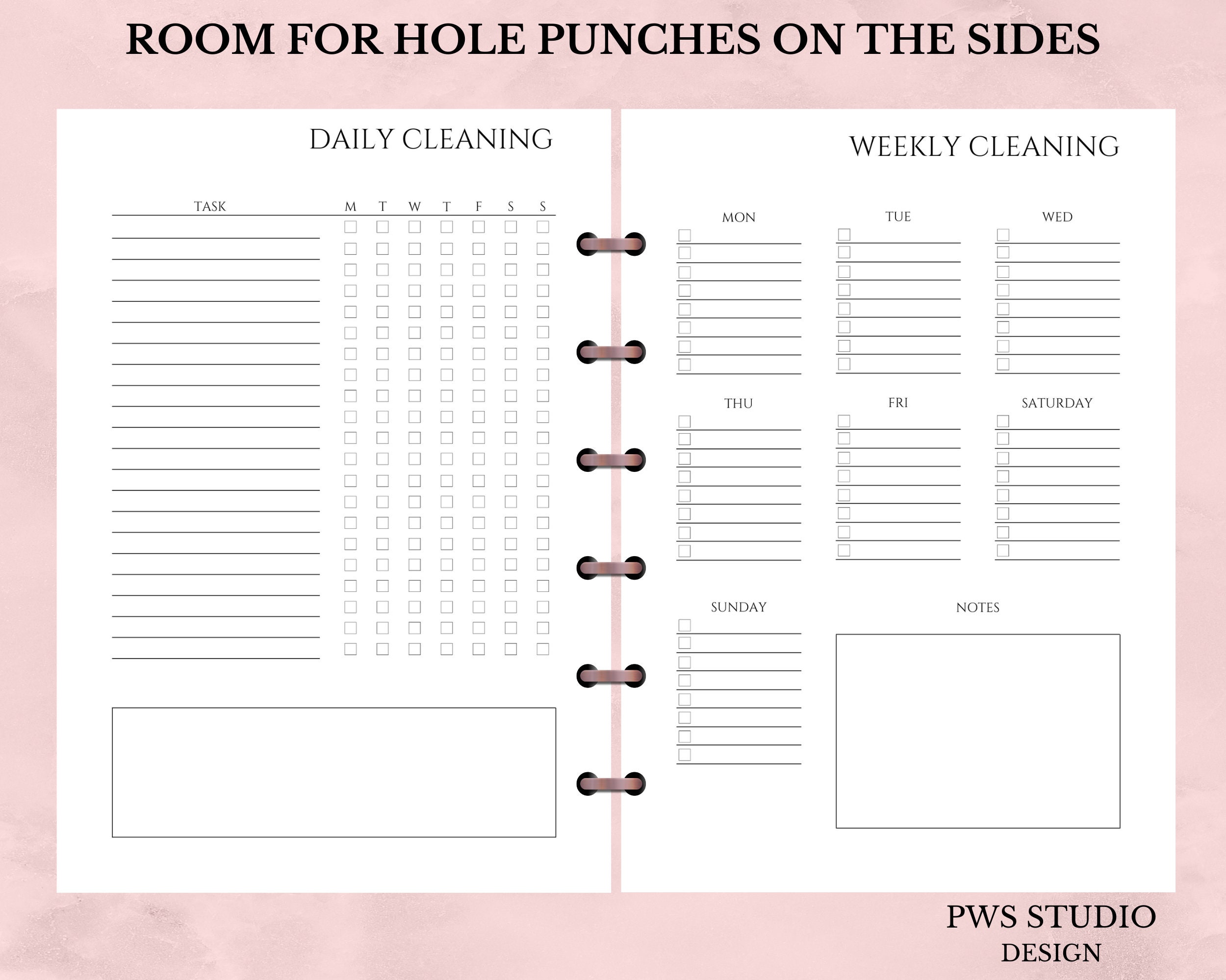 Printable Daily Weekly Monthly Cleaning Planner, Editable Cleaning ...