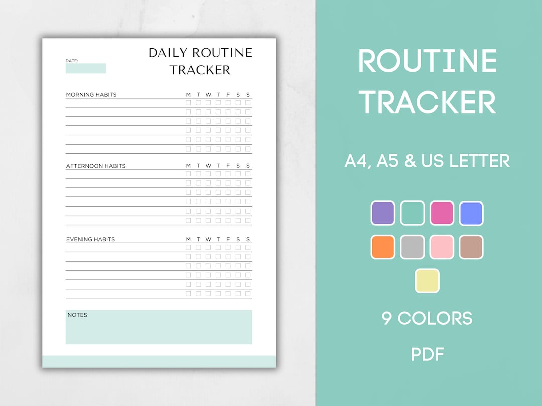 Printable Daily Routine Tracker, Editable Weekly Habit Template ...
