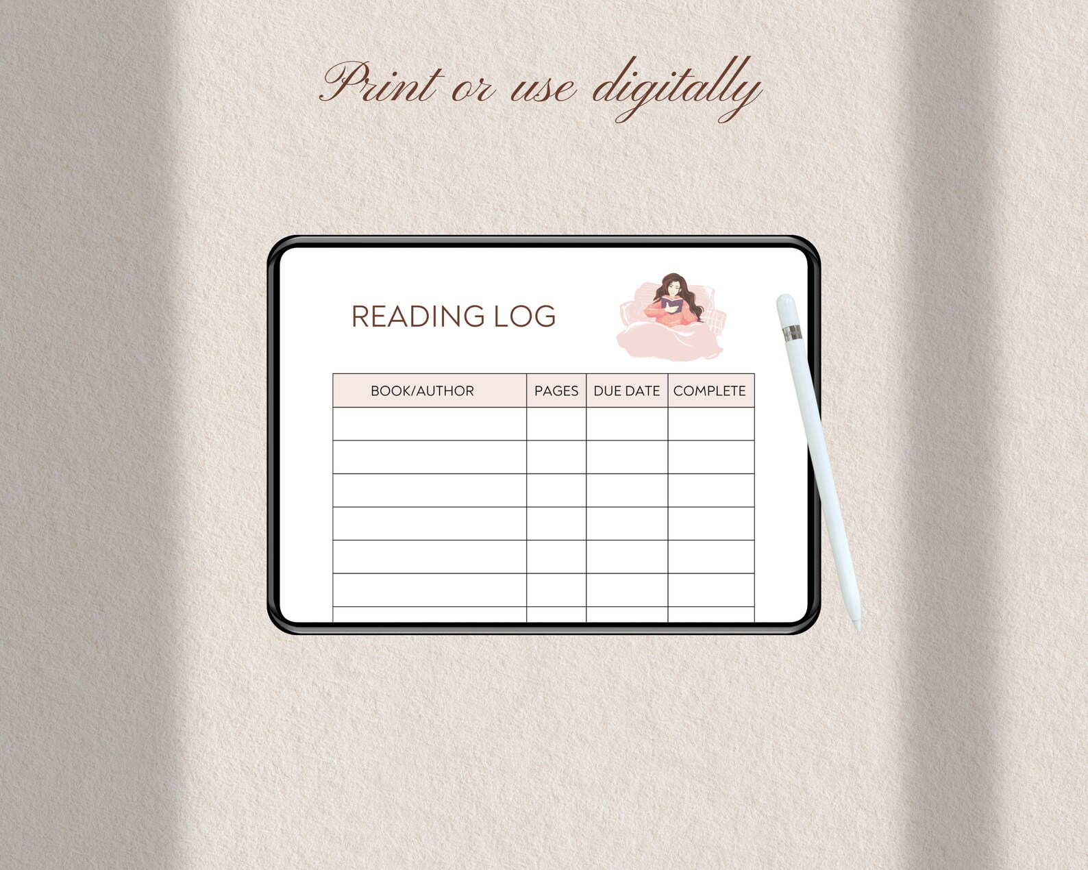 Reading Log Pdf, Printable and Editable, Books to Read List, A4 A5 ...