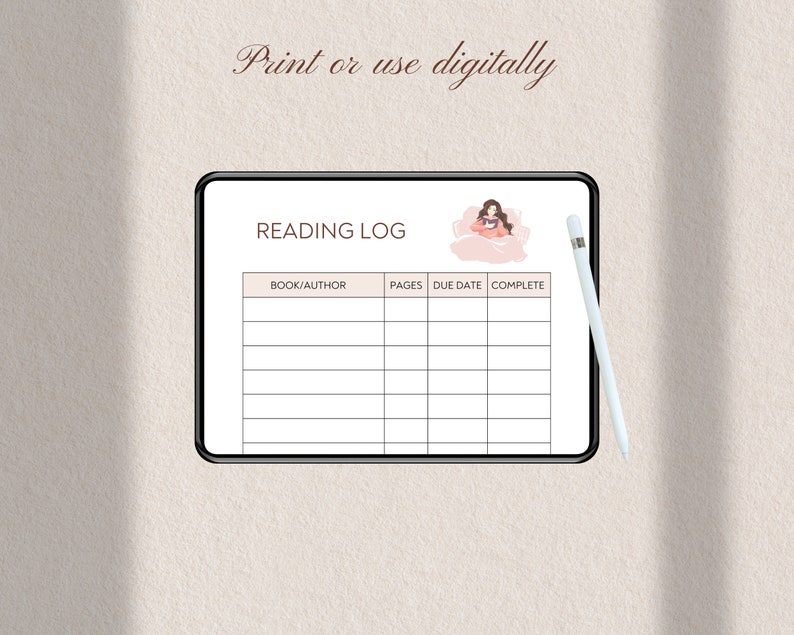 Reading Log Pdf, Printable and Editable, Books to Read List, A4 A5 ...