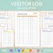 Printable Visitor Log, Visitor Sign in / Sign Out Sheet, Visitor ...