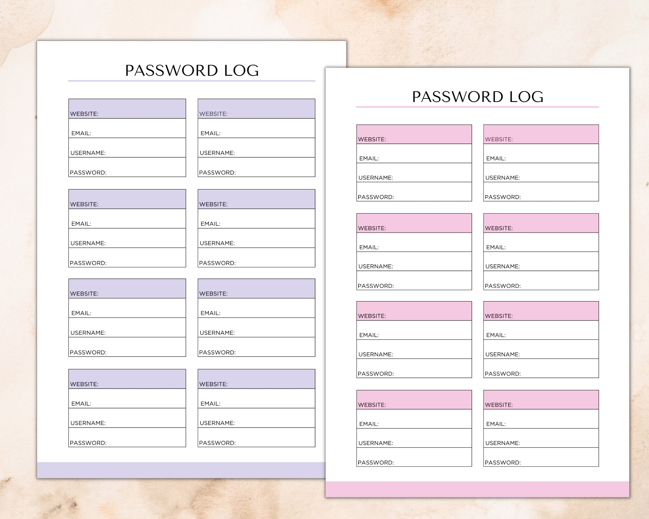 Password Tracker Printable, Editable Password Log, Password Keeper ...