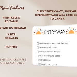 Editable and Printable Cleaning Card, Family Cleaning Cards, Room ...