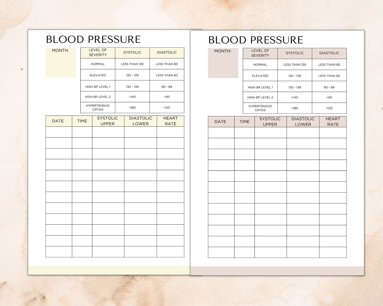 Blood Pressure Log Printable, Editable Blood Pressure Tracker, Medical ...