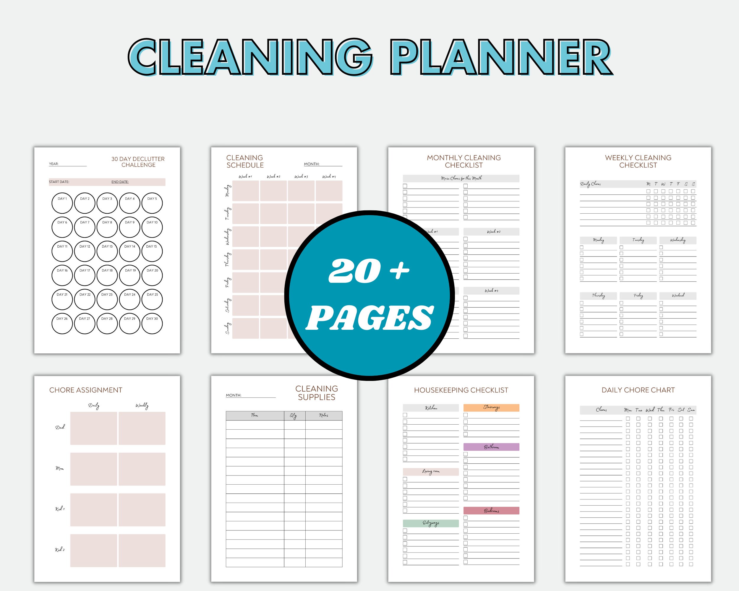 Ultimate Cleaning Bundle Printable, Cleaning Planner Bundle, Weekly ...