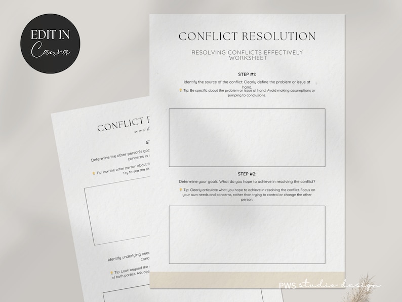 Conflict Resolution Template Social Skills Worksheets How to Resolve ...