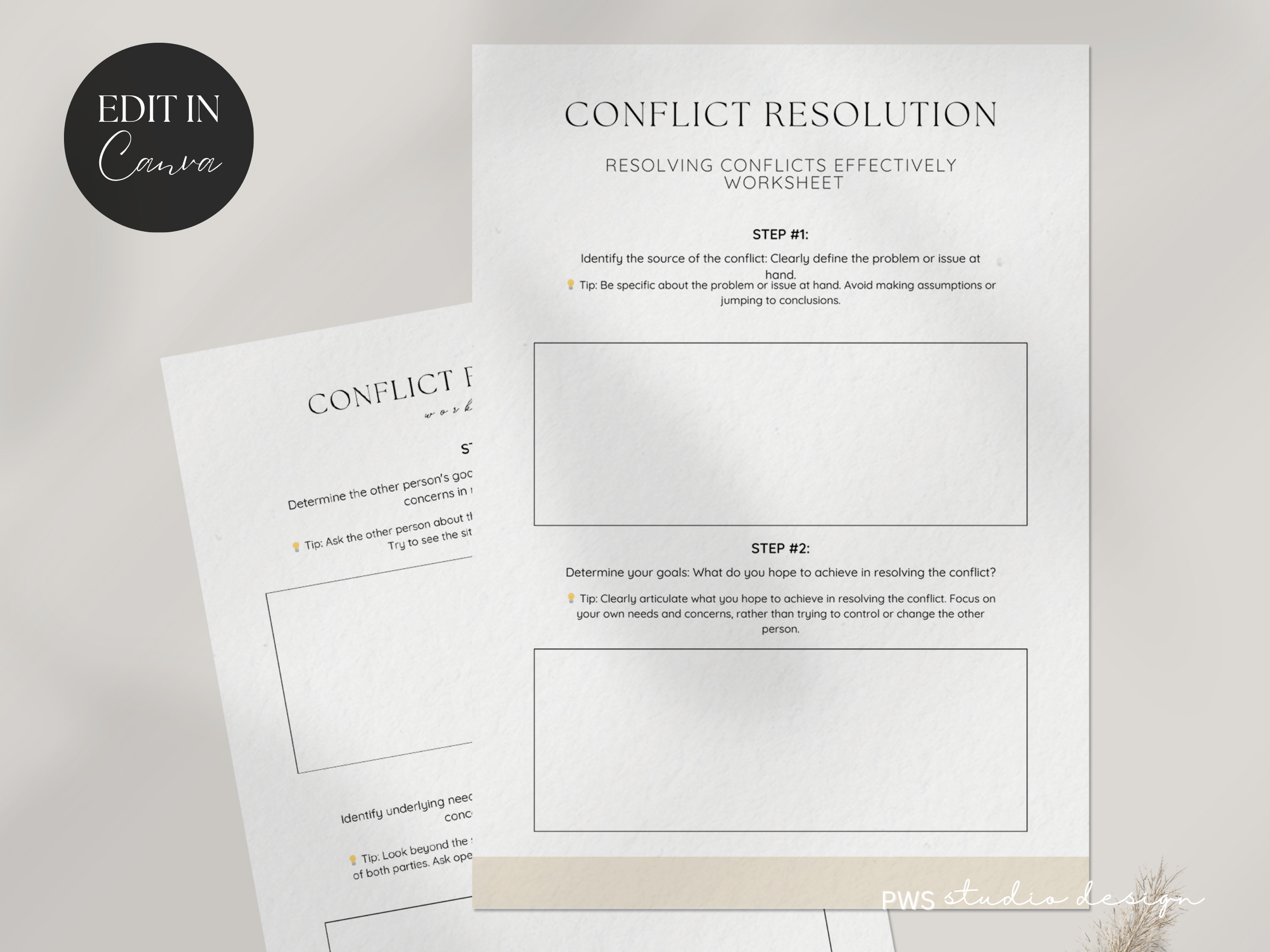 Conflict Resolution Template Social Skills Worksheets How to Resolve ...