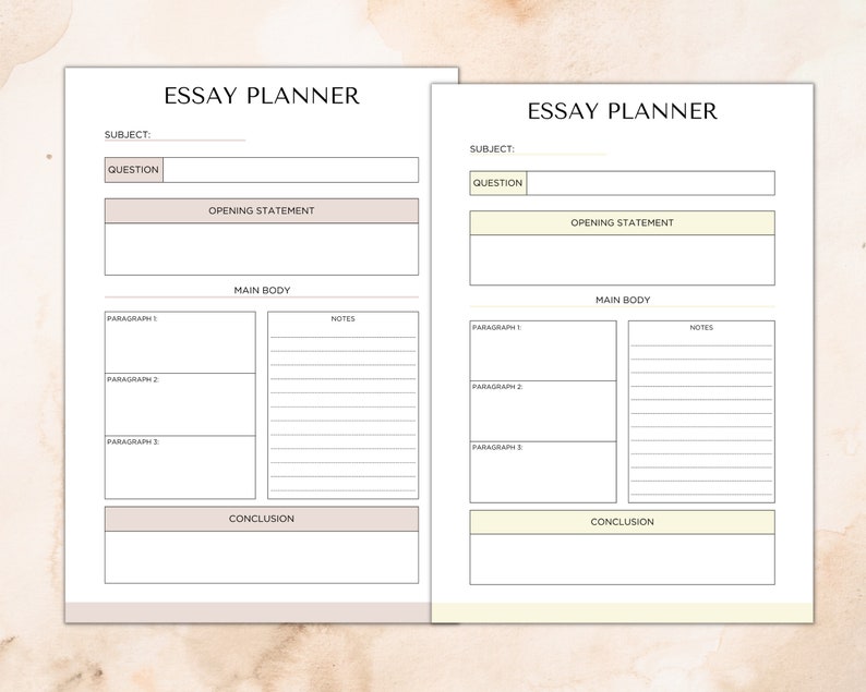 Essay Planner Printable, Editable Essay Writing Template, Planner Student, Planner Insert, PDF ...