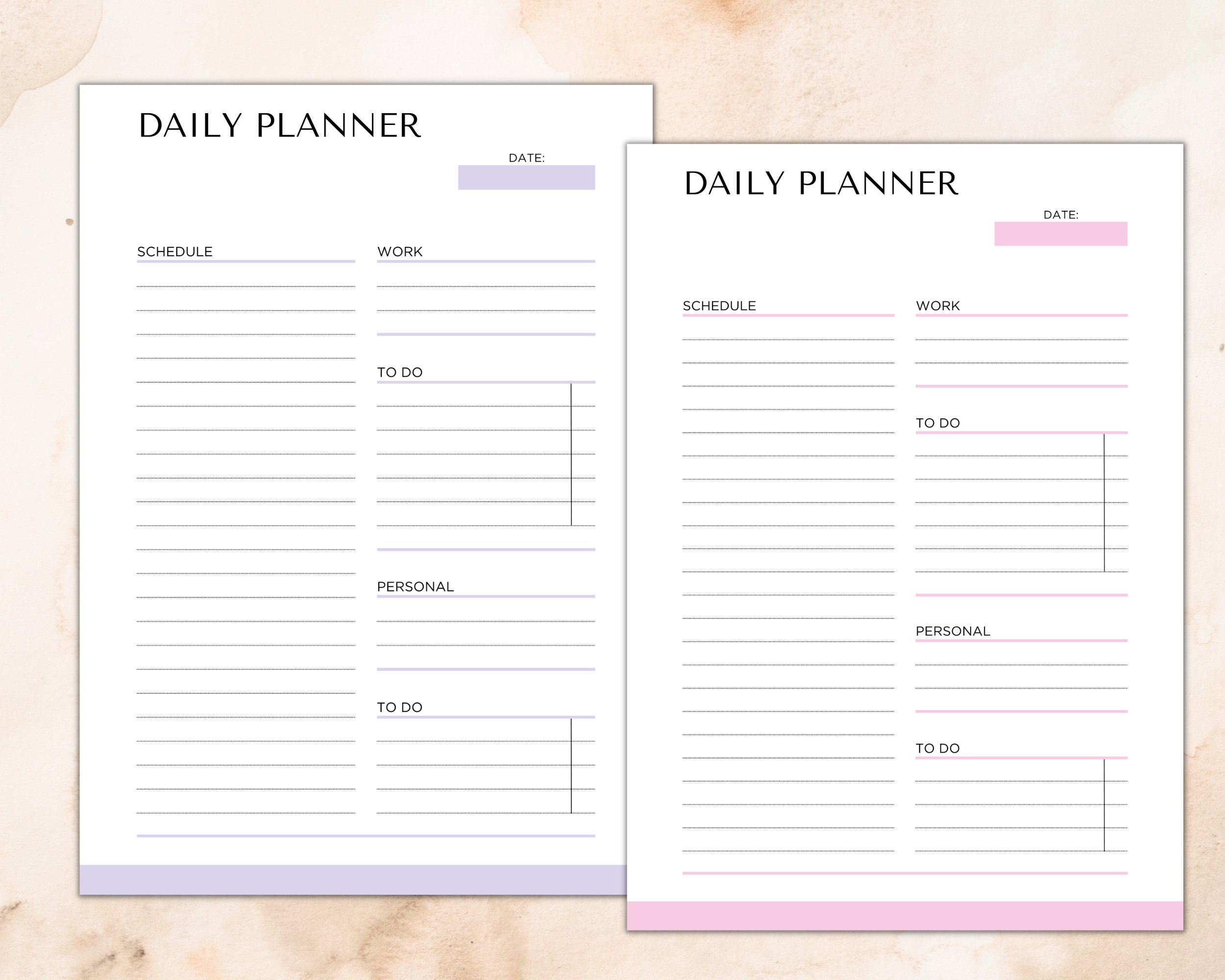 Daily Planner Printable, Editable Digital Planner, Work From Home ...