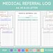 Printable Medical Referral Log, Patient Referral Tracker, Track ...
