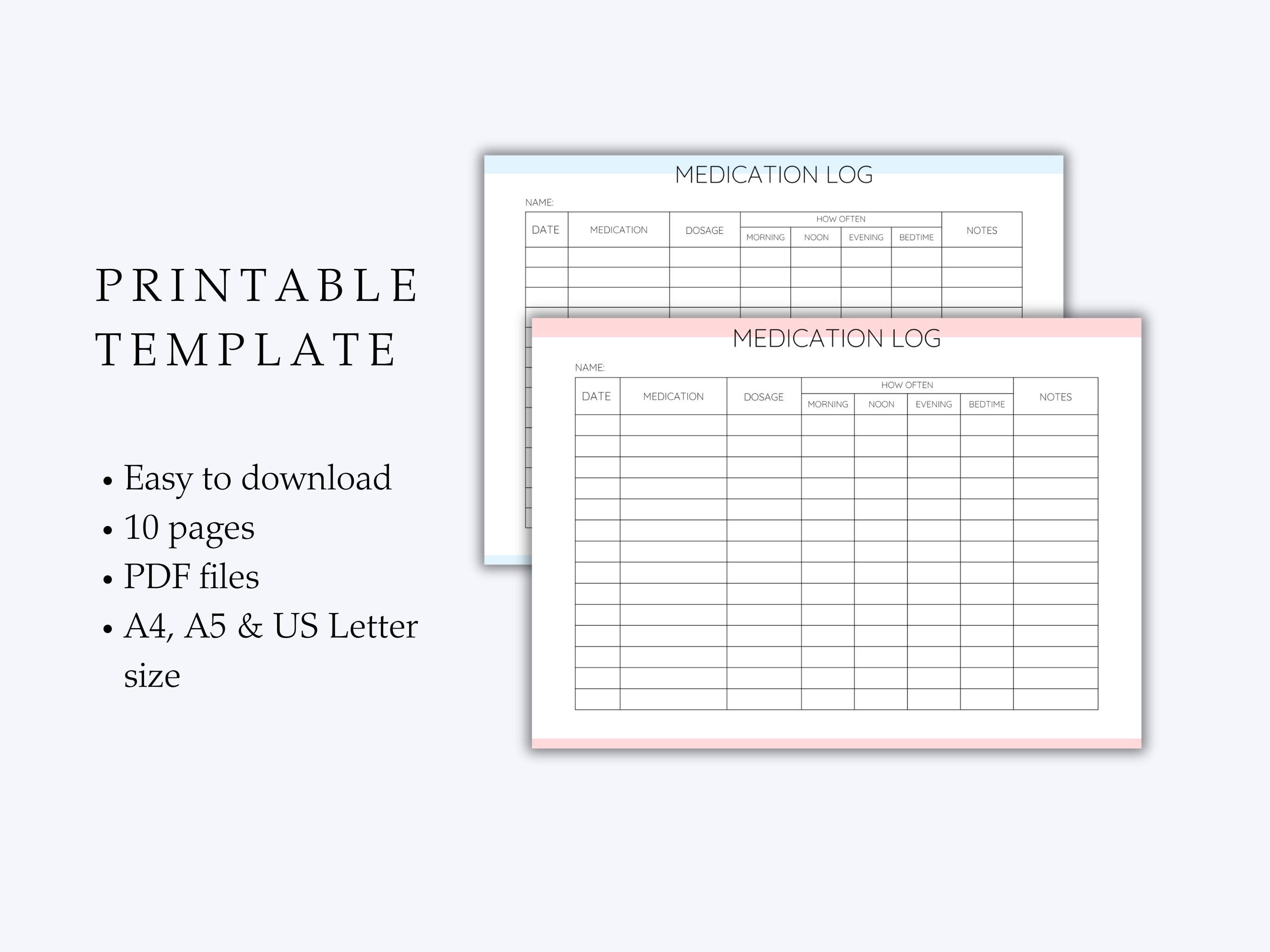 Medication Log, Medication Tracker, Medication Chart, Doctor Visit ...