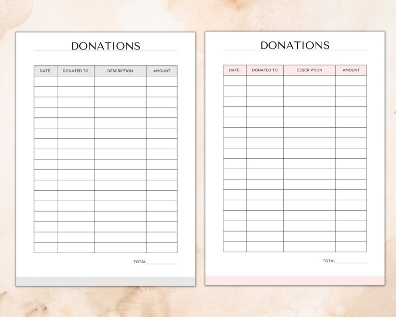Donation Tracker Printable, Editable Tithe Sheet, Giving Log ...