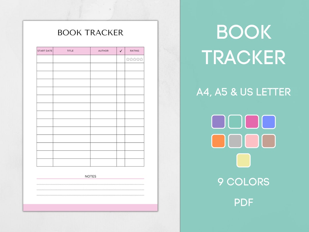Printable Book Tracker Template, Reading List, Book Worm Checklist ...