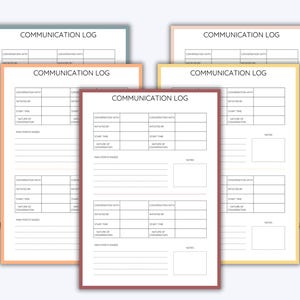 Printable Communication Log, Call Log Sheet, Parent Communication Template, Conversation Record ...