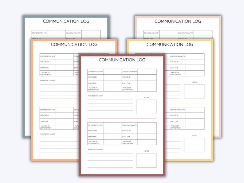 Printable Communication Log, Call Log Sheet, Parent Communication ...