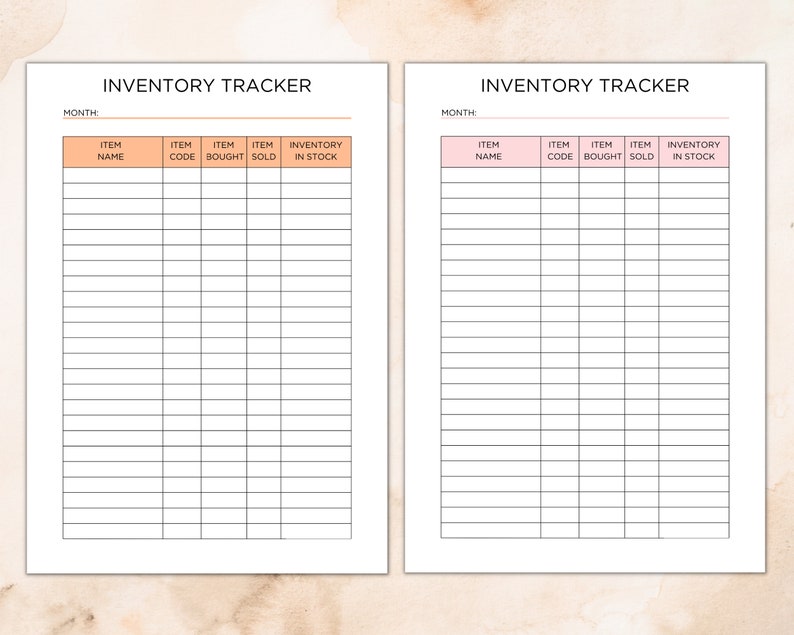 Inventory Tracker Printable, Inventory Management Form, Inventory Sheet ...