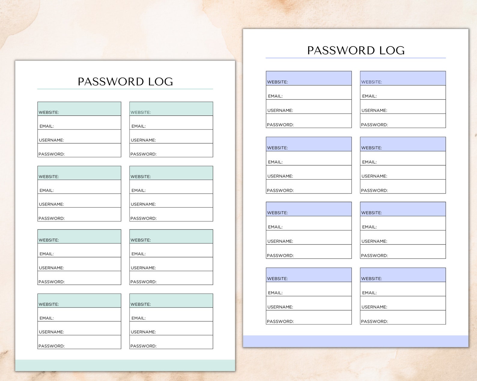 Password Tracker Printable, Editable Password Log, Password Keeper ...