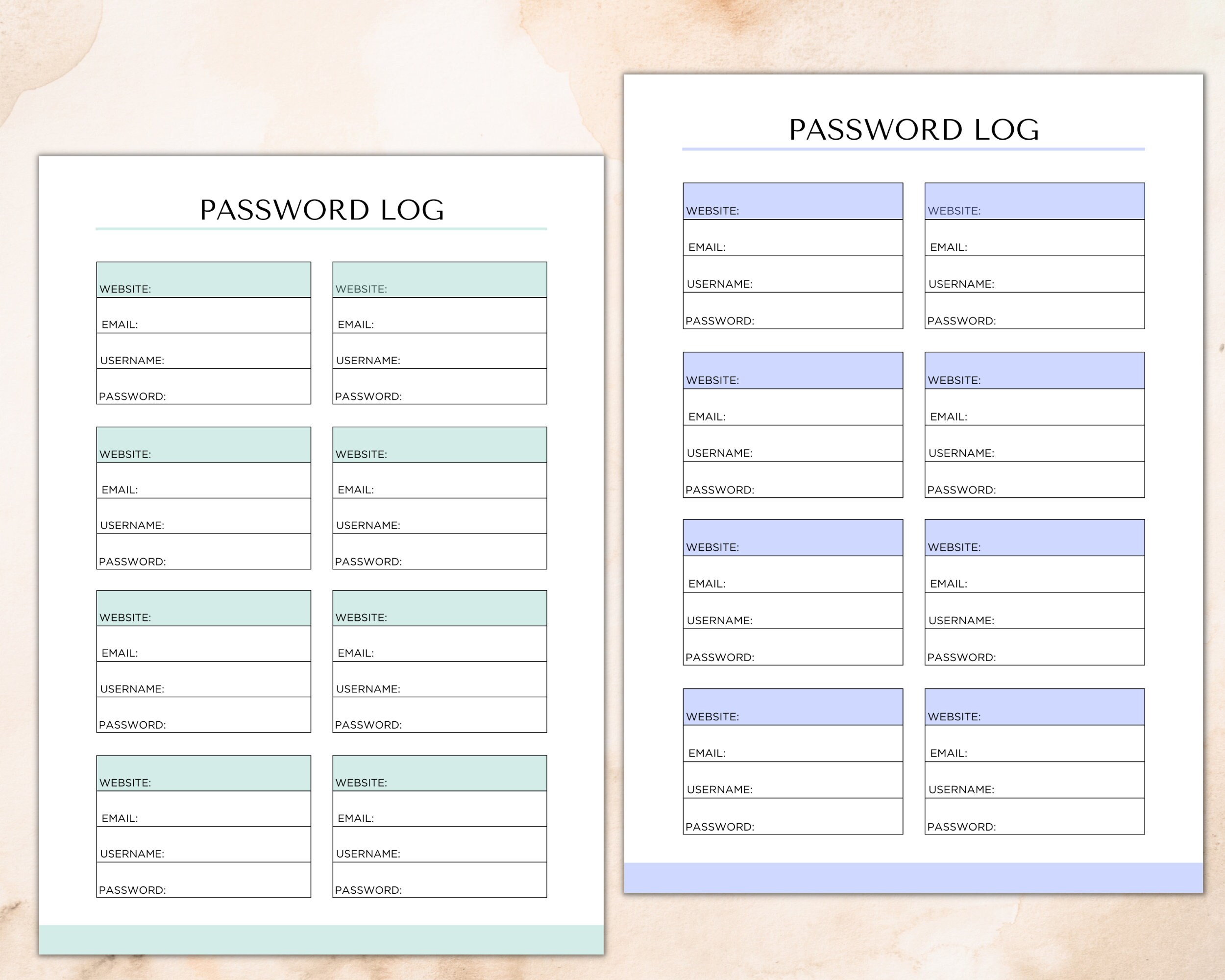 Password Tracker Printable, Editable Password Log, Password Keeper ...