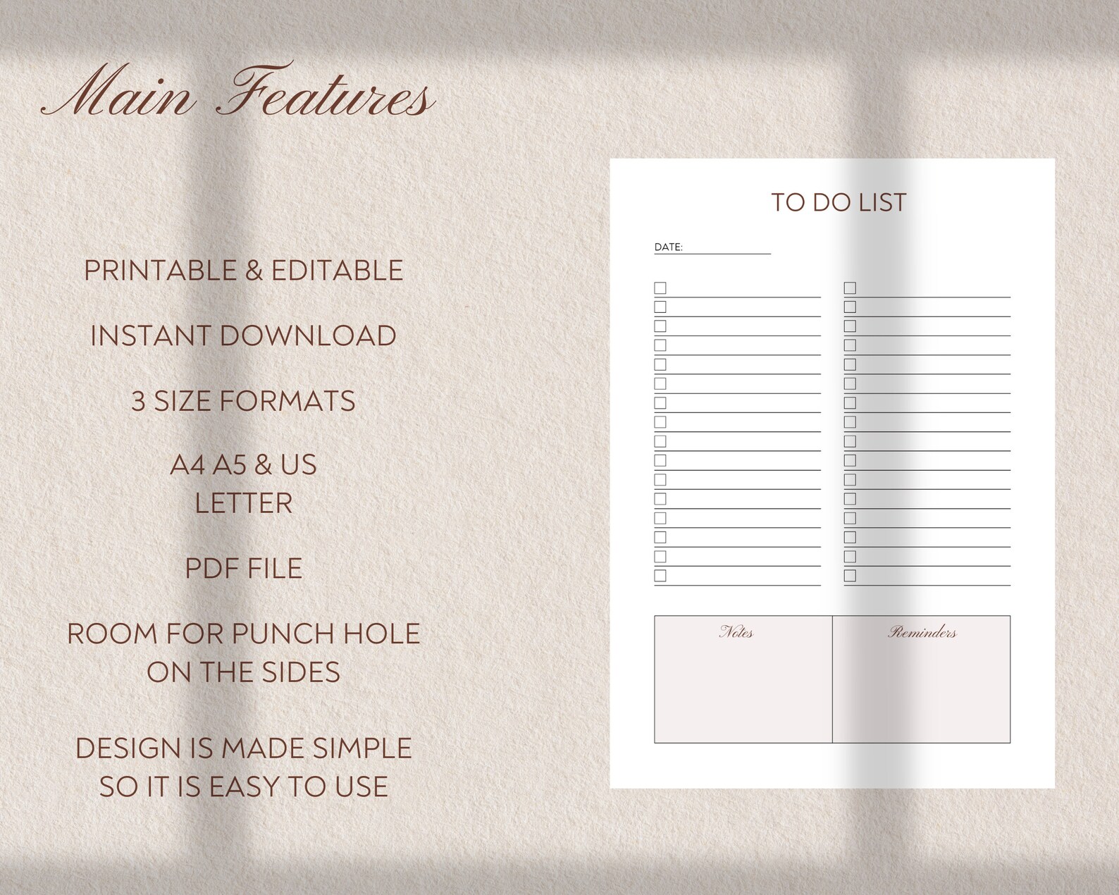 Minimal to Do List Simple Tasks List Template Productivity - Etsy