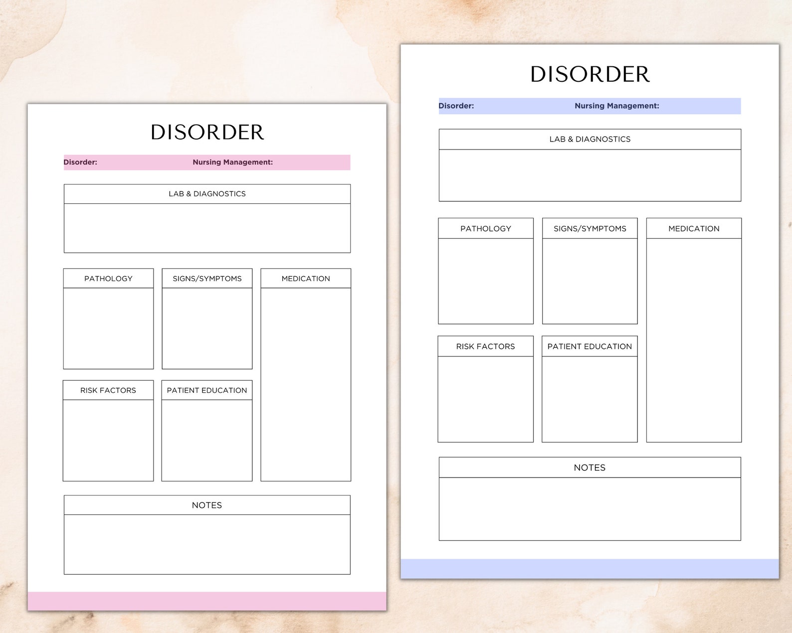 Nursing Disorder Template, Student Nurse Disease Management, Student ...