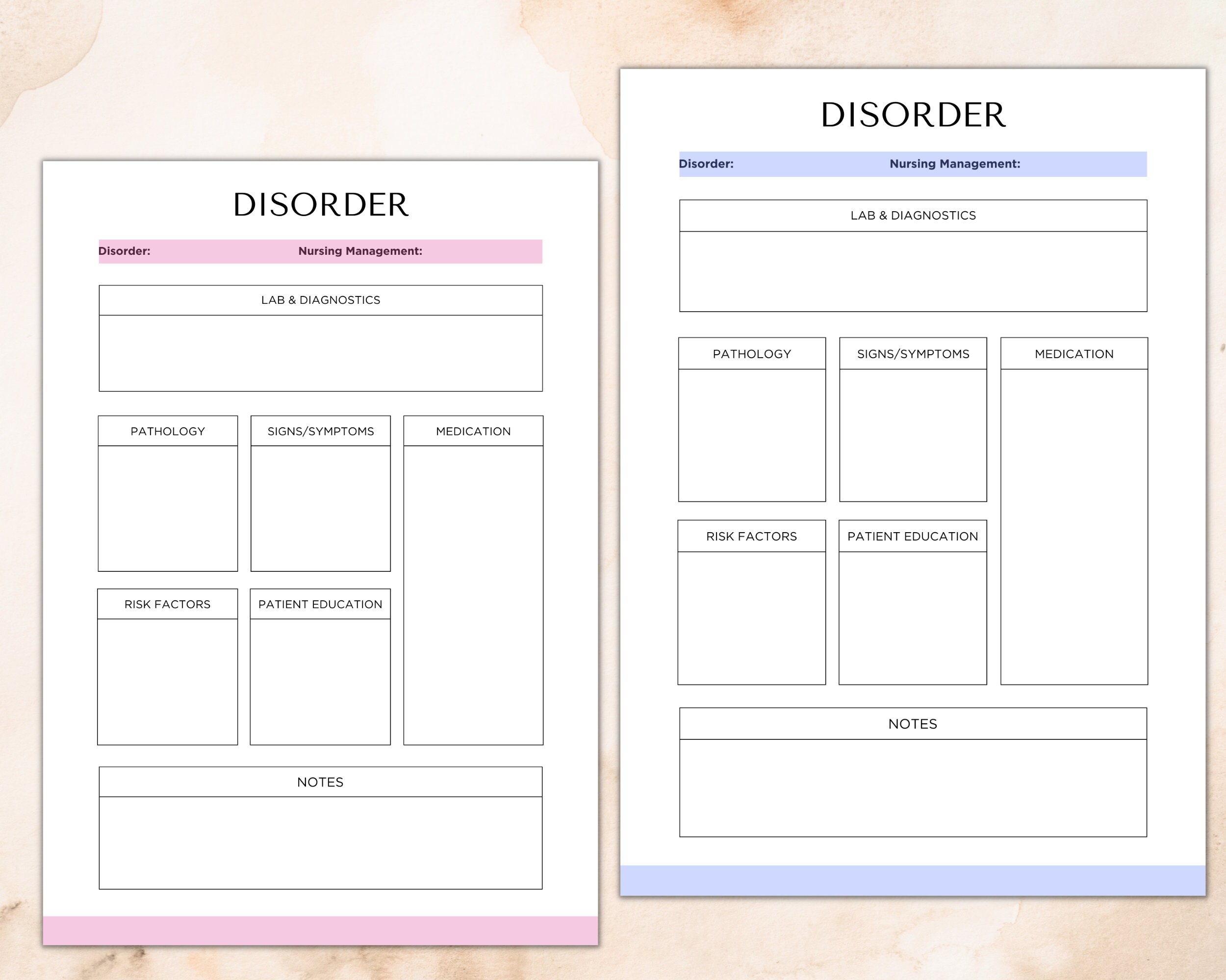 Nursing Disorder Template, Student Nurse Disease Management, Student ...