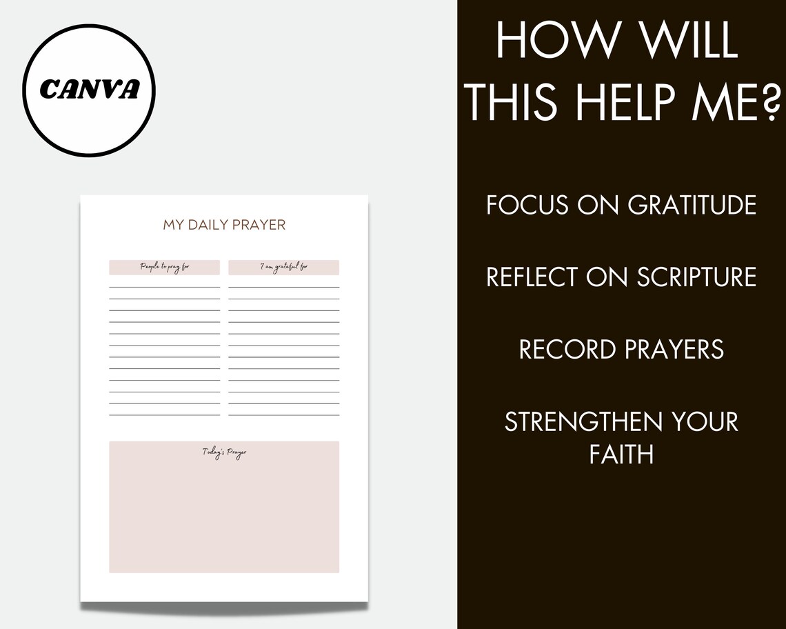 Printable Faith Planner, Bible Study Notebook, Prayer Journal ...