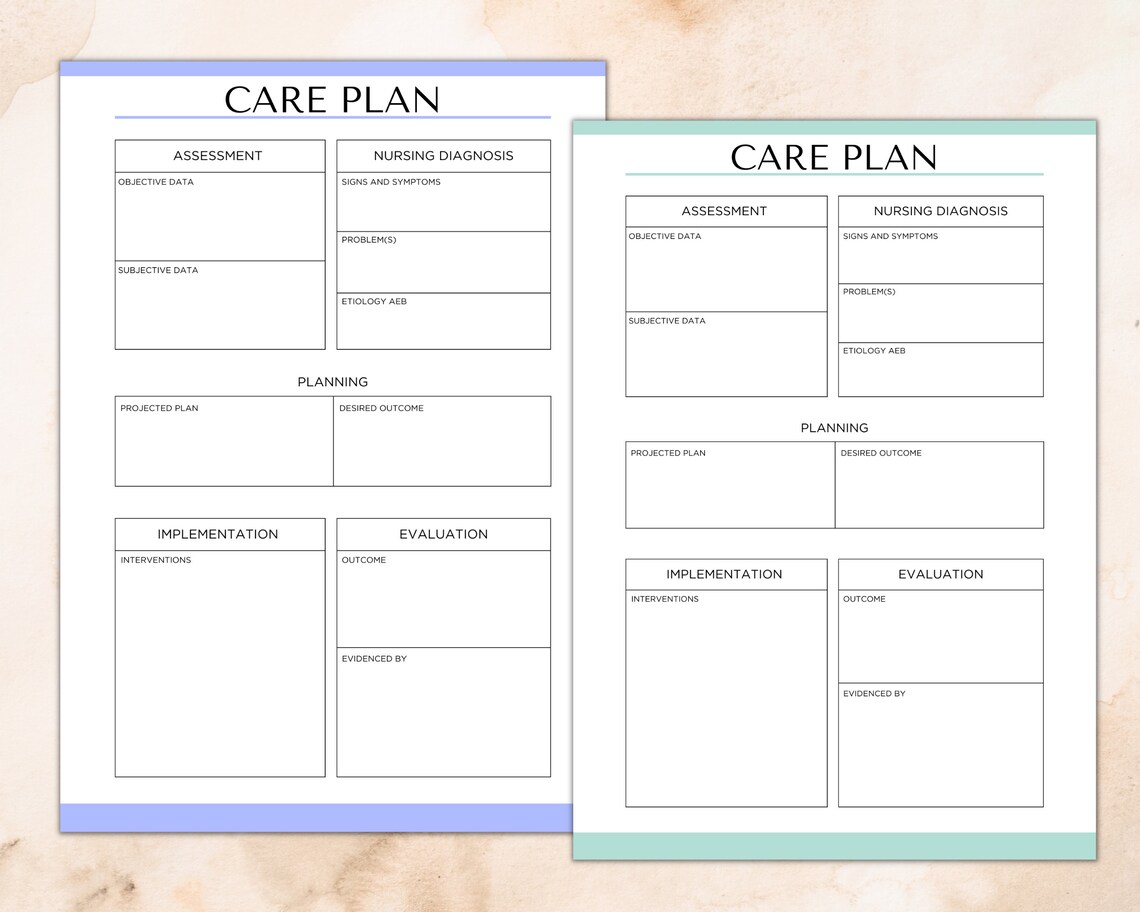 Editable and Printable Nursing Care Plan, Nursing Student Care Plan ...