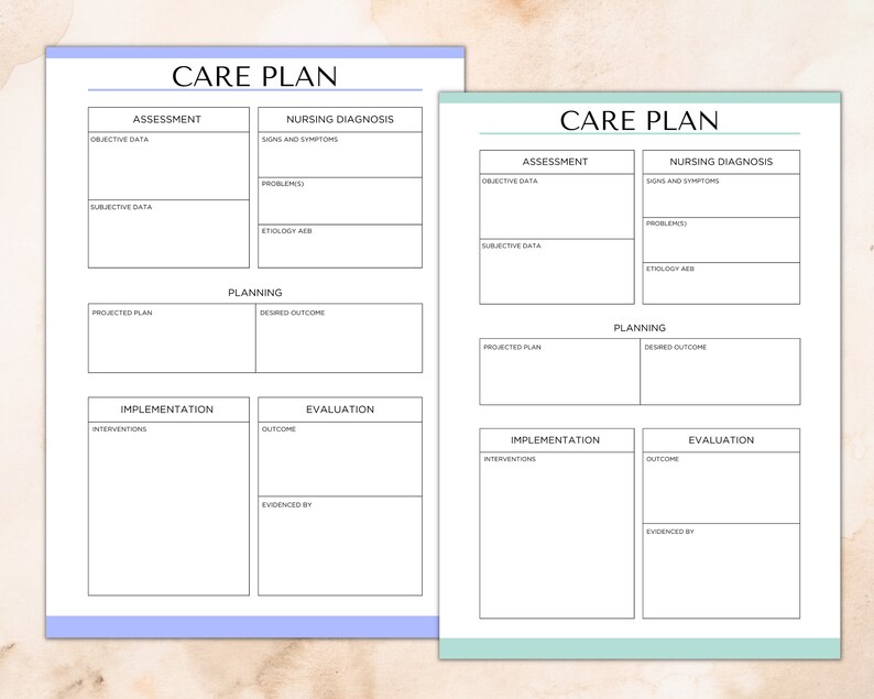 Editable and Printable Nursing Care Plan, Nursing Student Care Plan ...