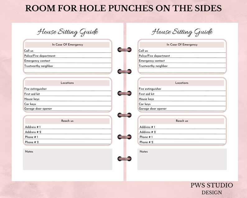 House Sitter Guide Printable and Editable, Sitter Instructions, A4 A5 ...