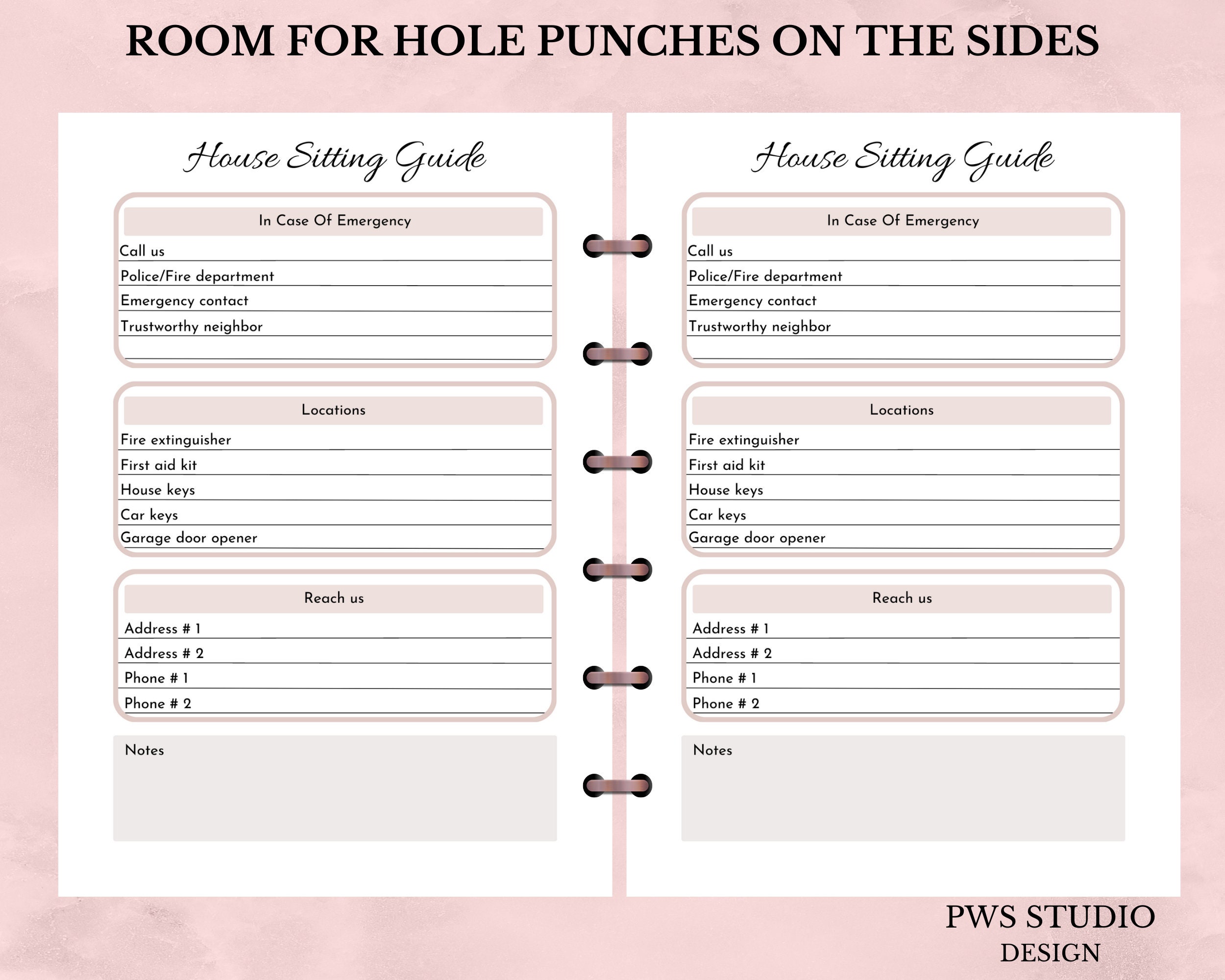 House Sitter Guide Printable and Editable, Sitter Instructions, A4 A5 ...