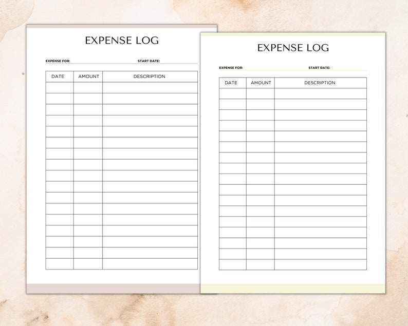 Expense Log Printable and Editable, Fillable Expense Sheet, Spending ...