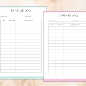 Expense Log Printable and Editable, Fillable Expense Sheet, Spending ...