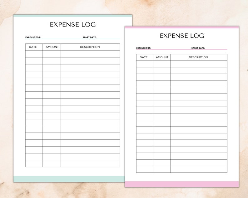 Expense Log Printable and Editable, Fillable Expense Sheet, Spending ...