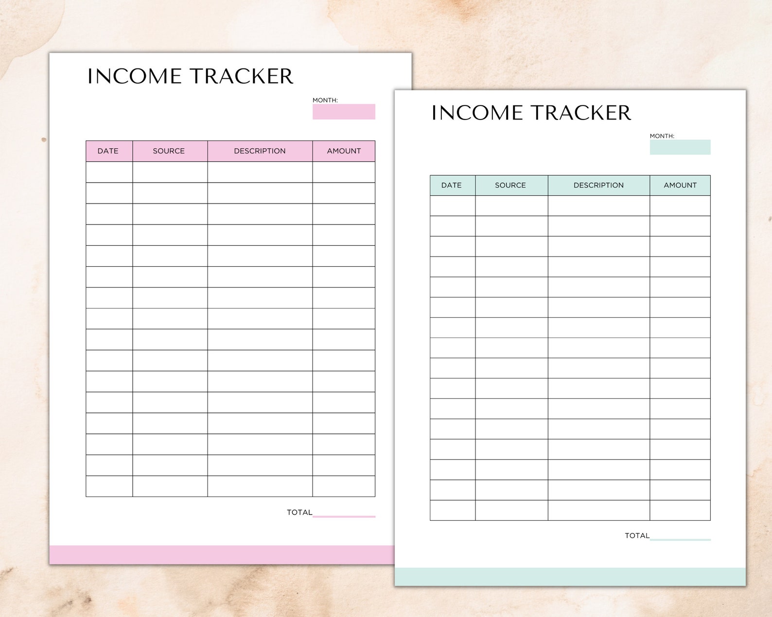 Income Tracker Printable, Editable Monthly Income, Tracker Income and ...