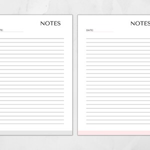 Notes Page Printable, Lined Notes Template, Note Taking, Writing Paper ...