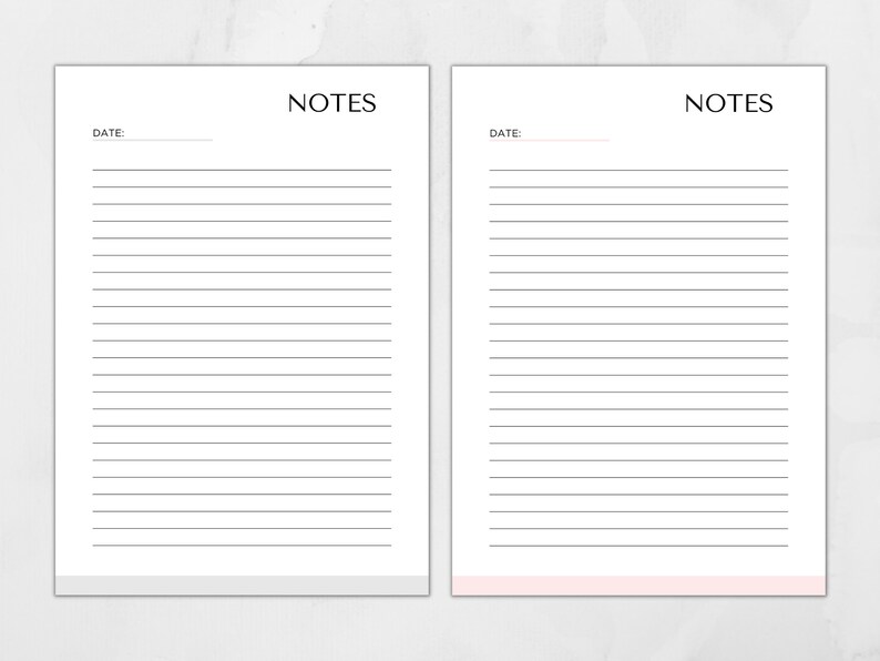 Notes Page Printable, Lined Notes Template, Note Taking, Writing Paper ...