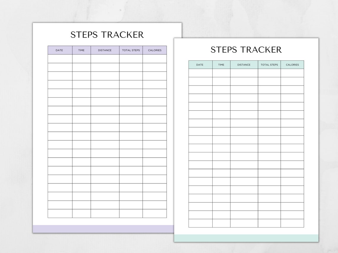 Printable Step Tracker, Editable Step Log, Walking Journal, Exercise ...