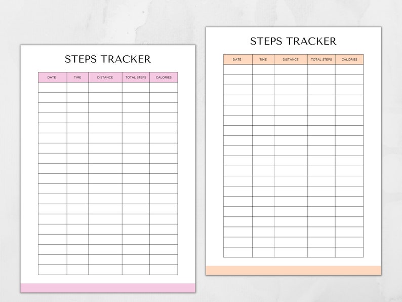 Printable Step Tracker, Editable Step Log, Walking Journal, Exercise ...