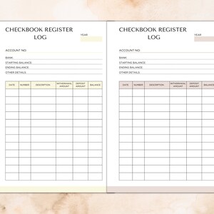 Checkbook Register Printable, Editable Check Register, Checkbook ...