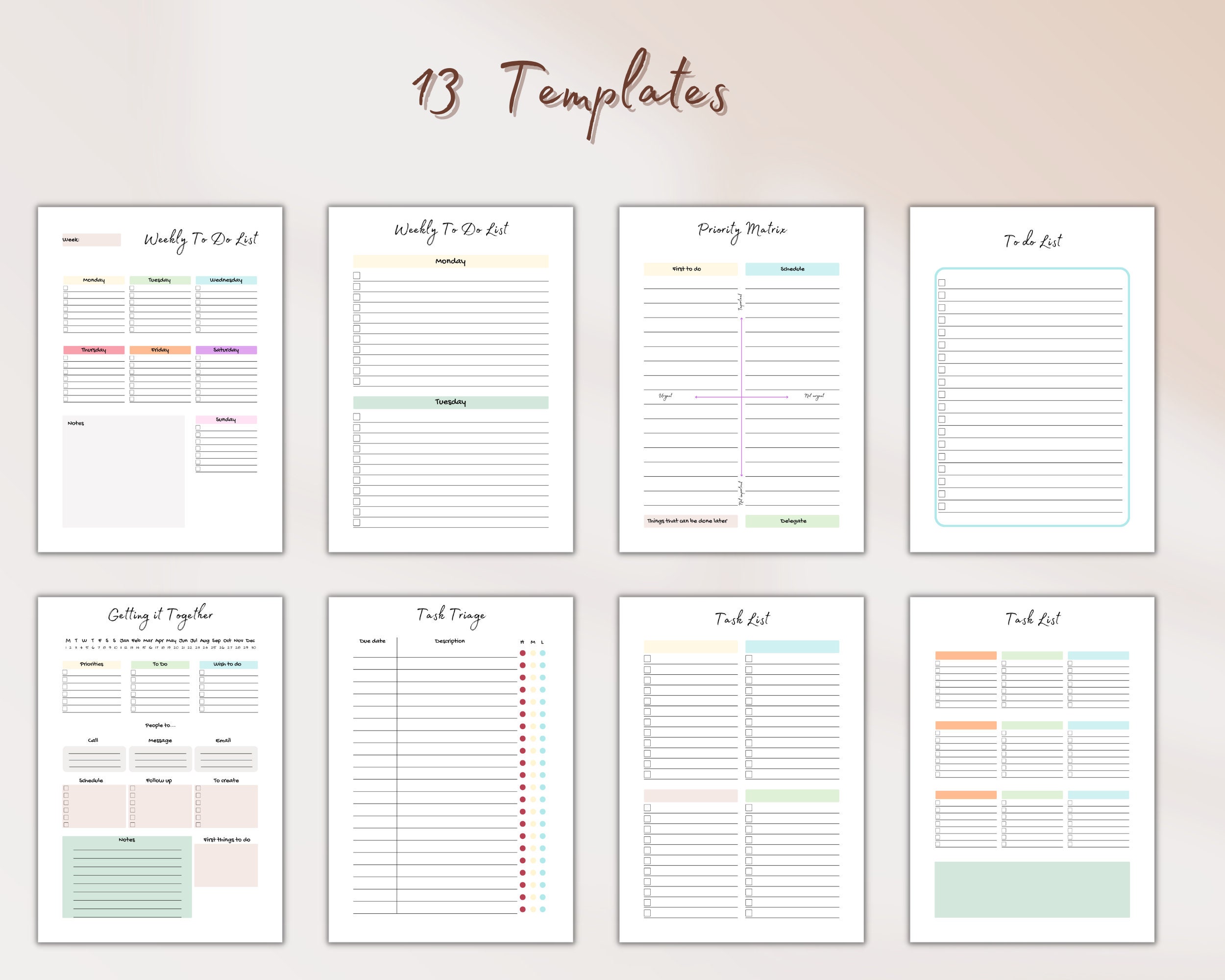 EDITABLE Brain Dump Bundle, to Do List Printable, ADHD Daily Planner ...