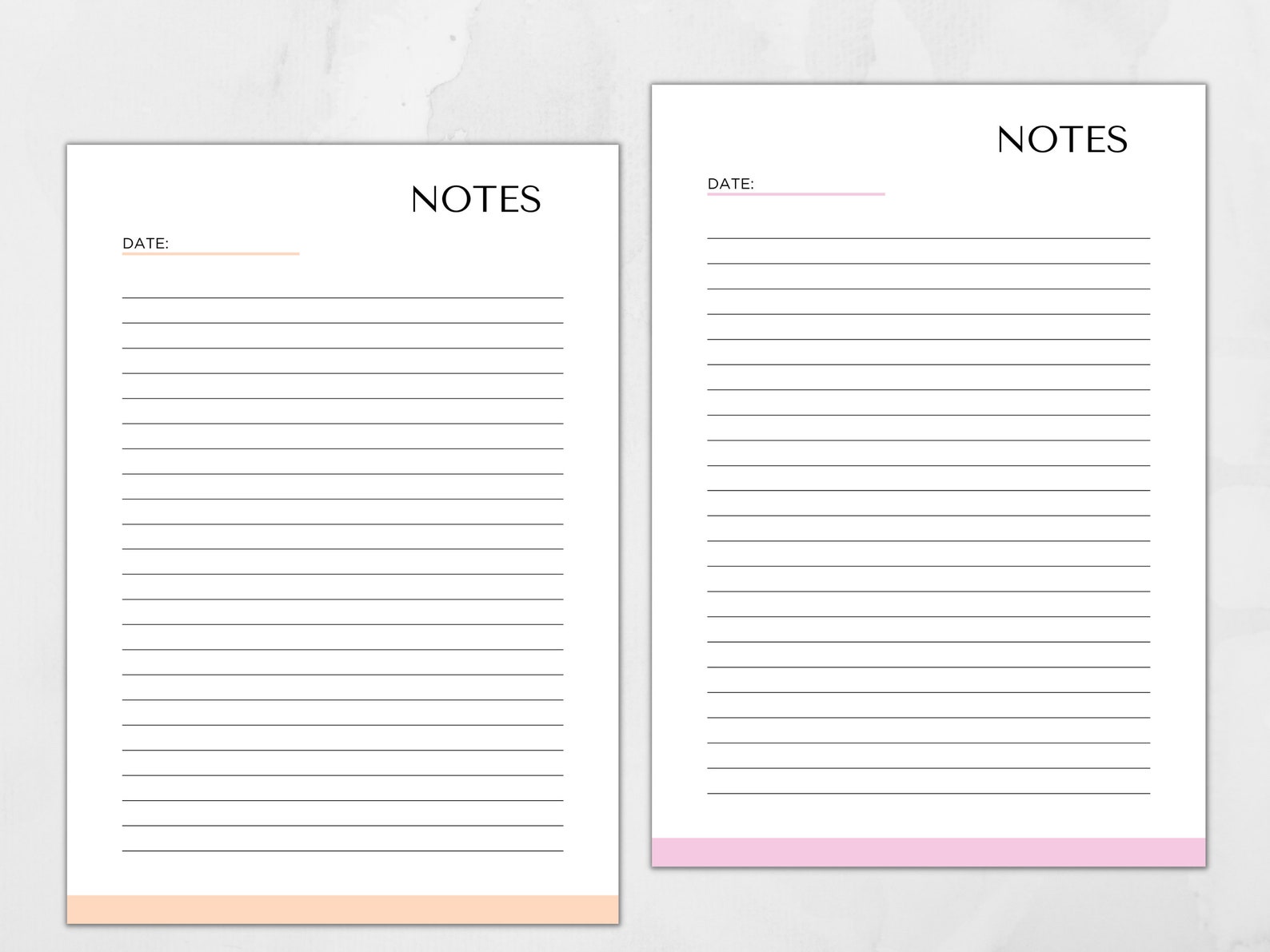 Notes Page Printable, Lined Notes Template, Note Taking, Writing Paper ...