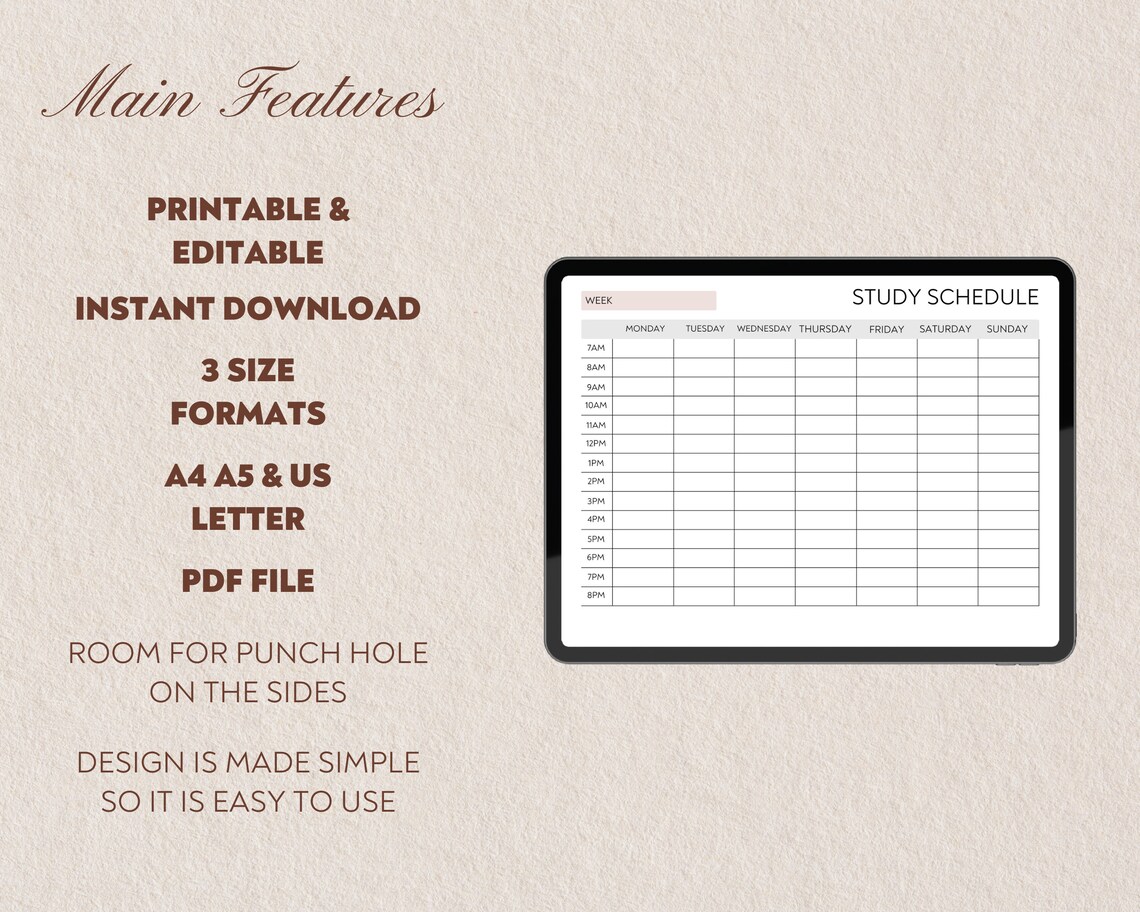 Revision Timetable Printable Set , Study Schedule, Weekly Timetable ...