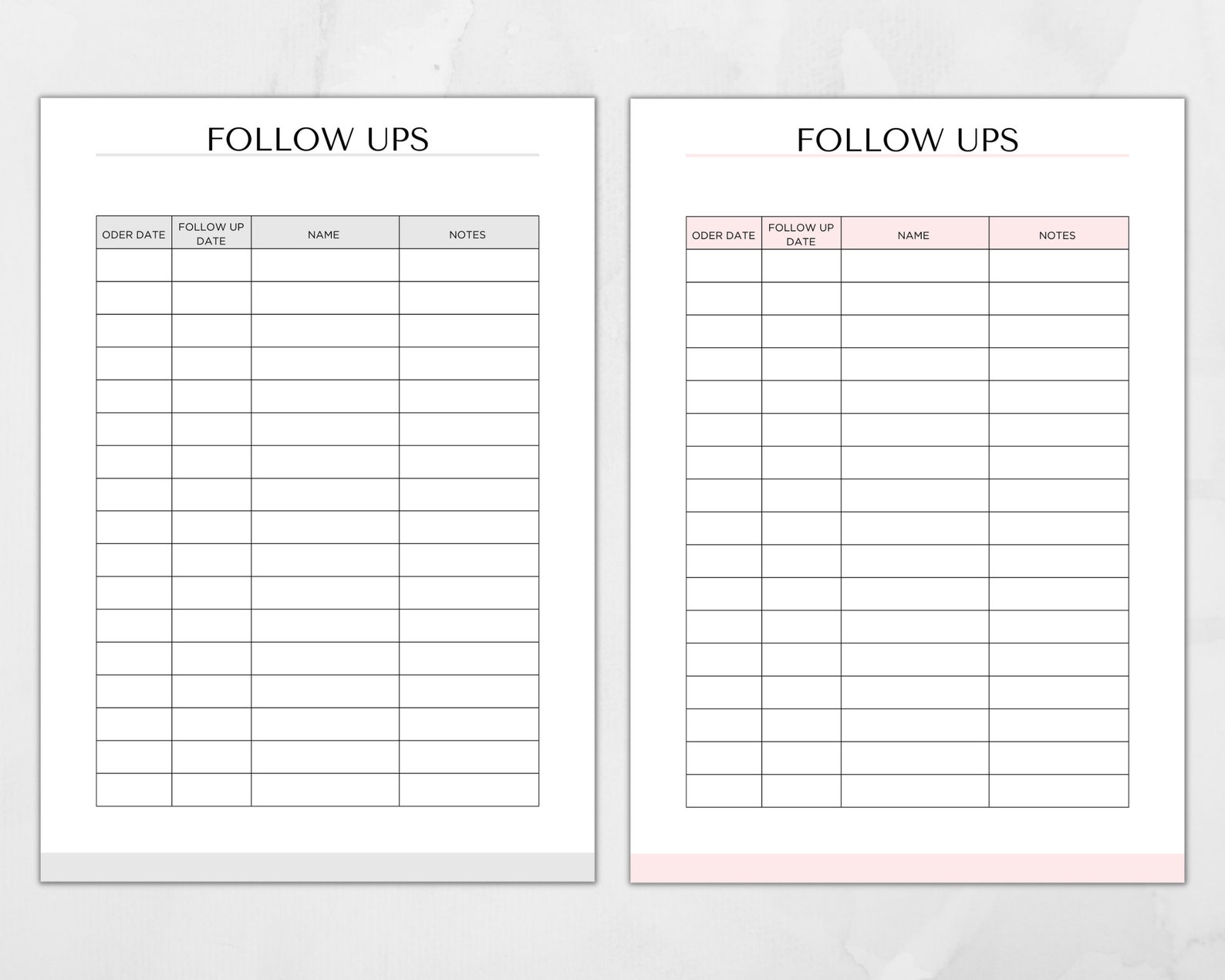 Printable Follow up Tracker, Editable Customer Tracker, Small Business ...