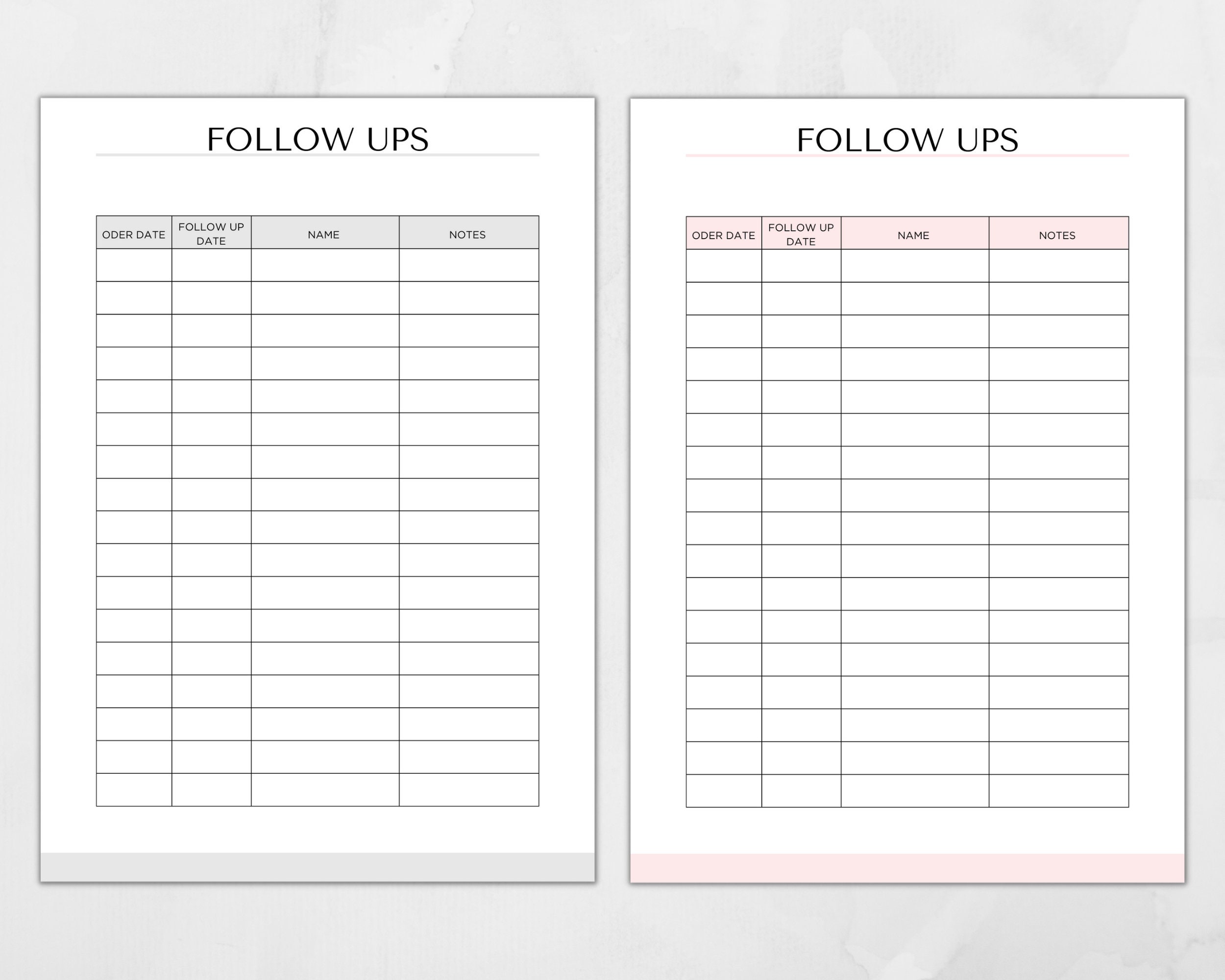 Printable Follow up Tracker, Editable Customer Tracker, Small Business ...