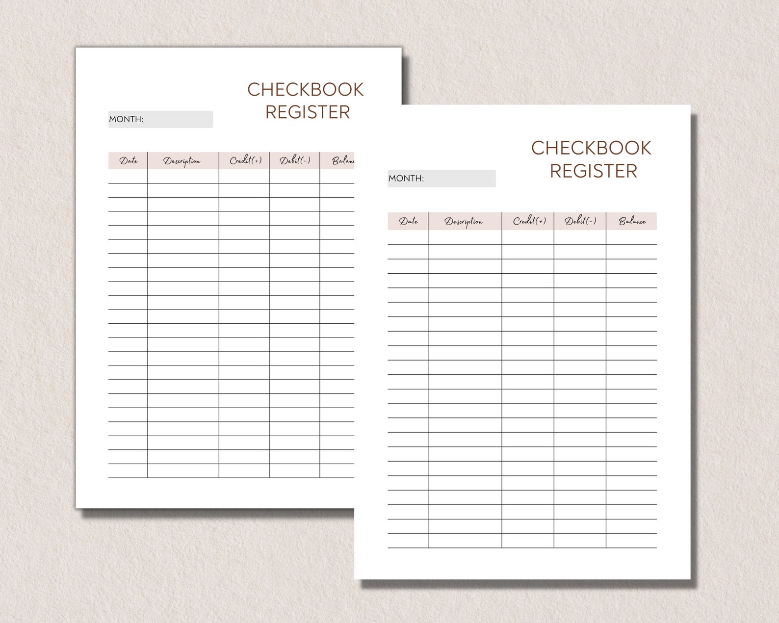 Checkbook Register Printable and Editable, Transaction Sheet, Planner ...