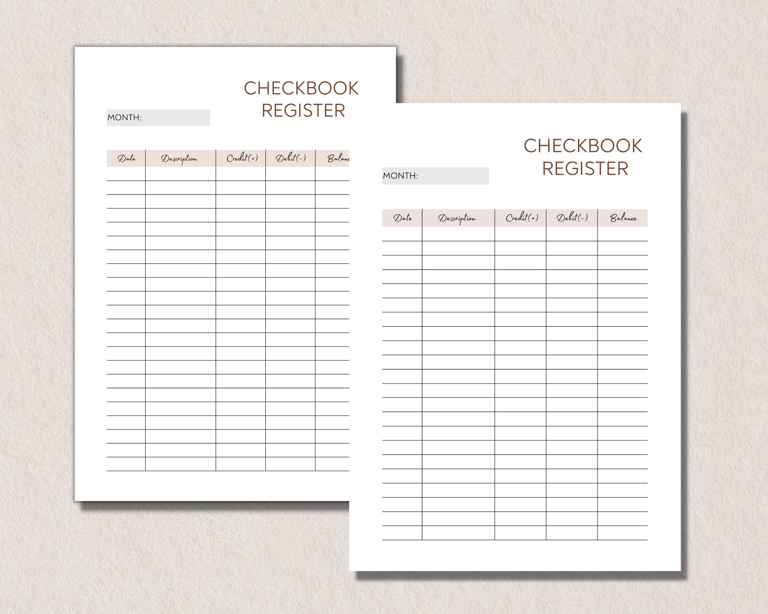 Checkbook Register Printable and Editable, Transaction Sheet, Planner ...