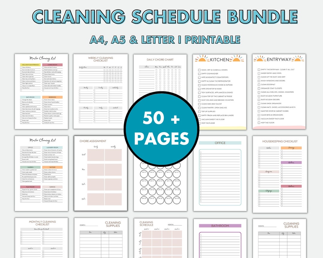 Ultimate Cleaning Bundle Printable, Cleaning Planner Bundle, Weekly ...