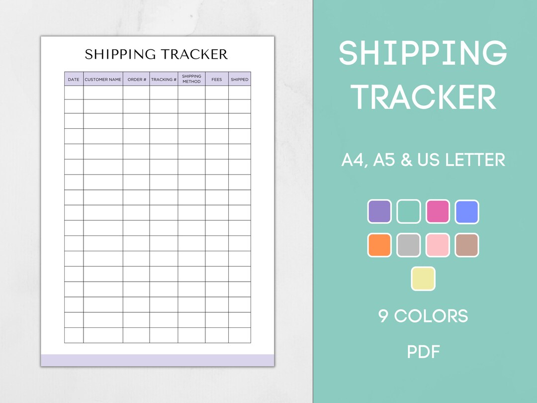 Printable Shipping Tracker, Editable Shipping Template, Shipping Log ...